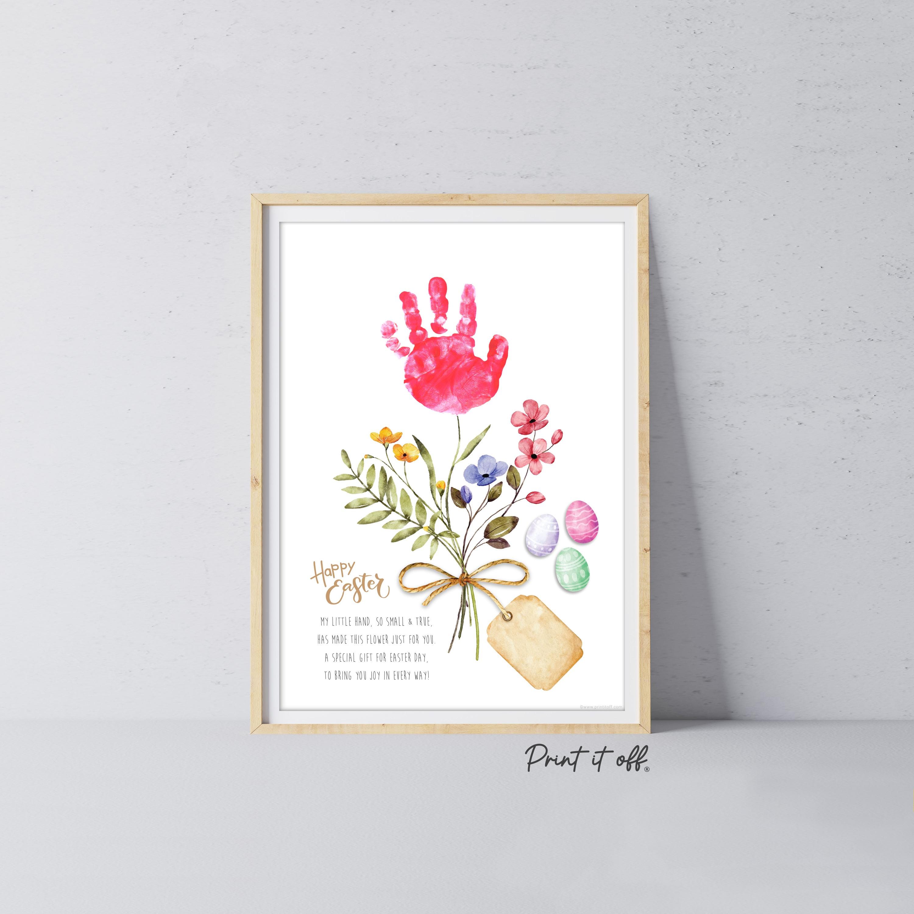 Easter Flower Poem - Handprint Footprint Art Craft Card Baby Keepsake