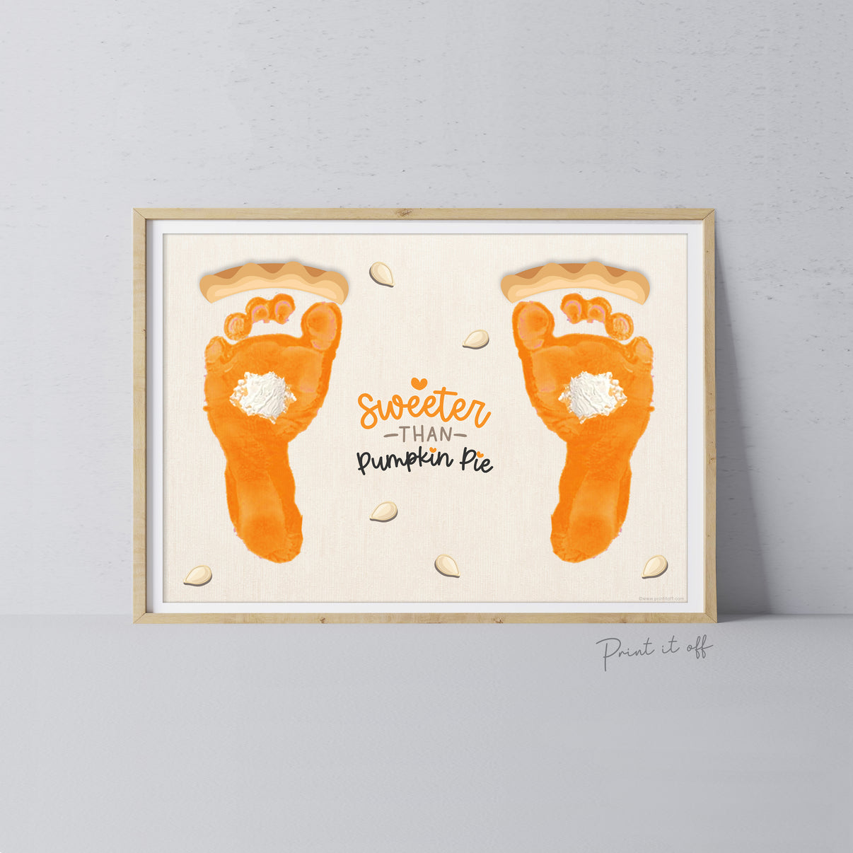 Sweeter than Pumpkin Pie / Footprint Art Craft / Thanksgiving Fall Aut ...
