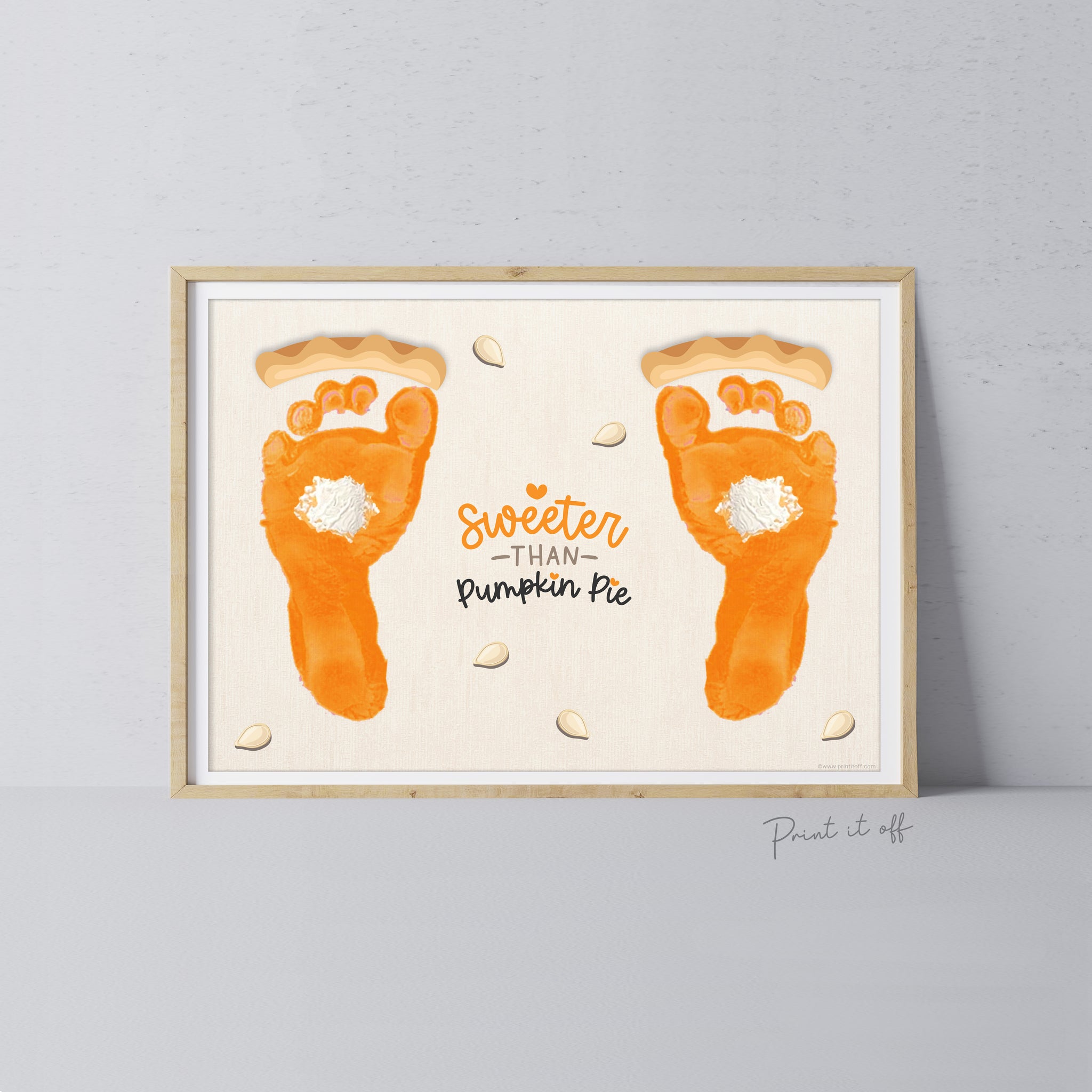 Sweeter than Pumpkin Pie / Footprint Art Craft / Thanksgiving Fall Aut ...
