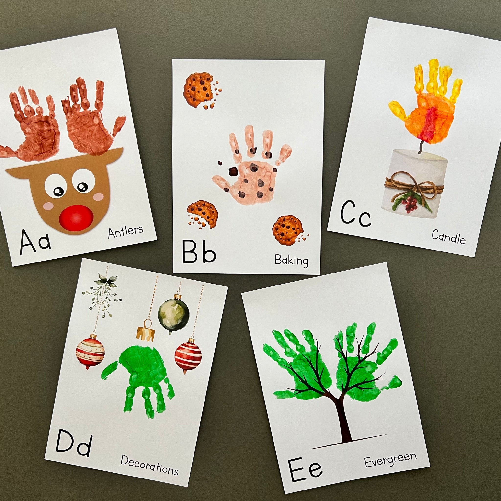 A-Z Christmas Alphabet - Handprint Footprint Art Craft Printable Keeps