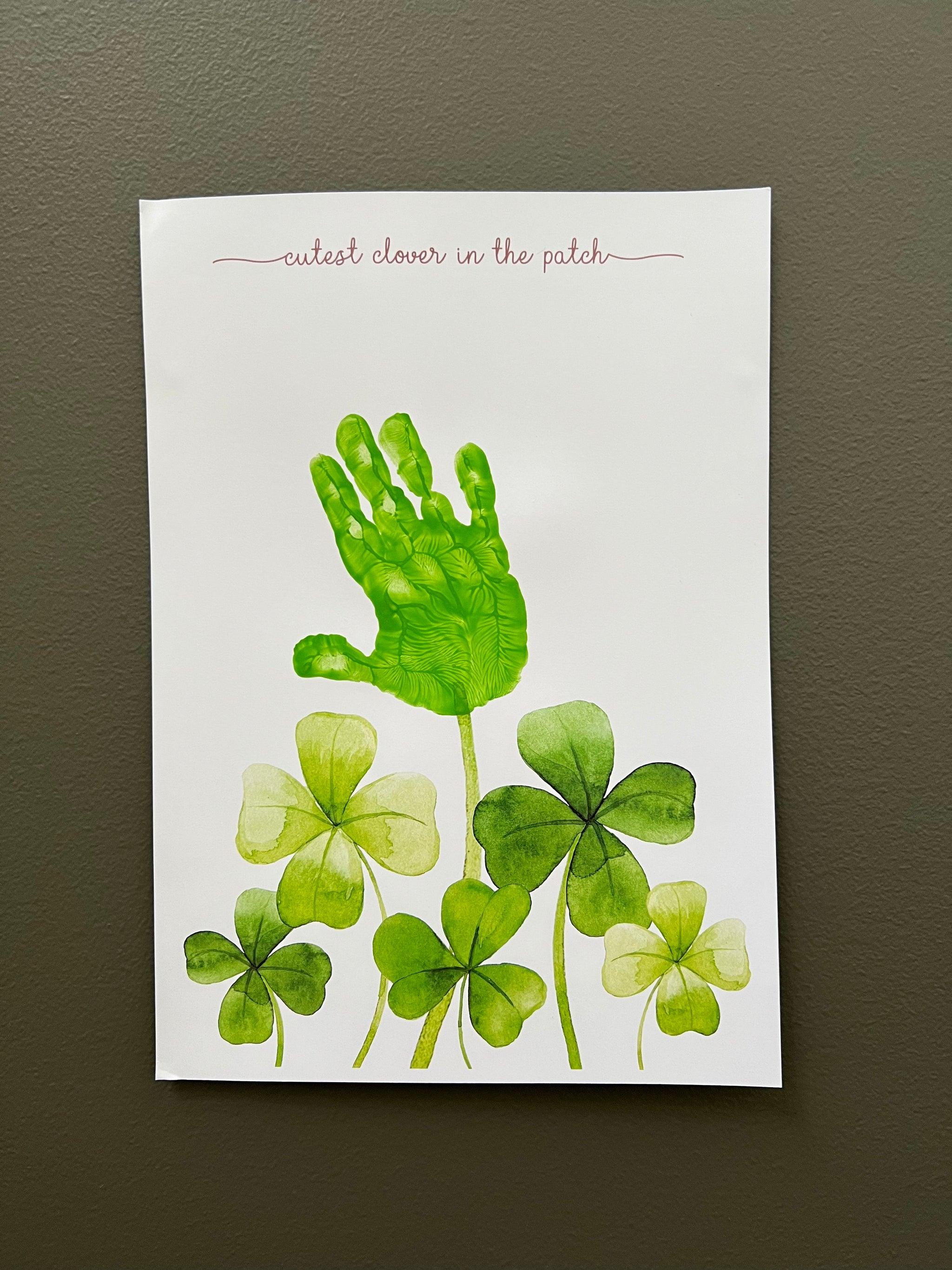 Clover Shamrock Handprint St Patrick's Day Craft Art / Cutest in the P
