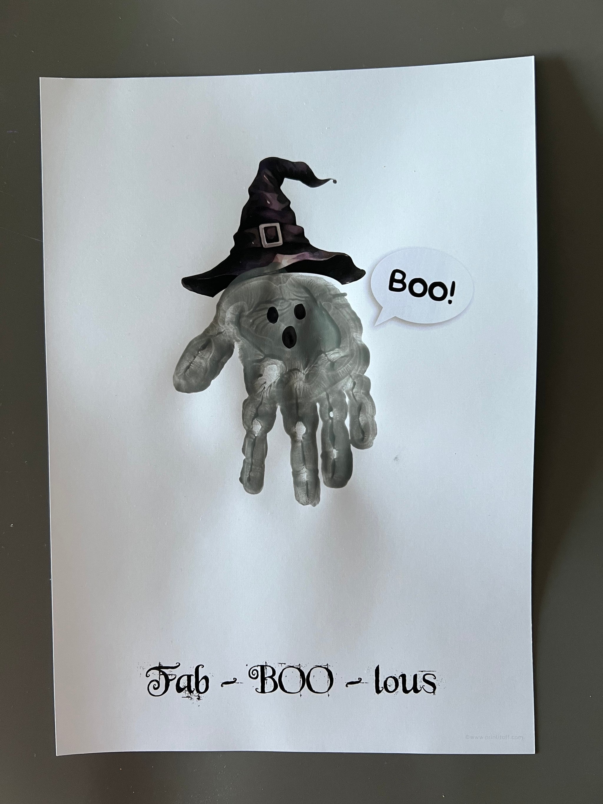 Fab-BOO-Lous Ghost Footprint Handprint Foot Hand Halloween Art Craft