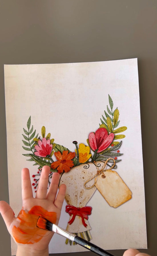 Handprint Footprint Craft Art / Flower Bunch / Mom Mum Mothers Day / K ...