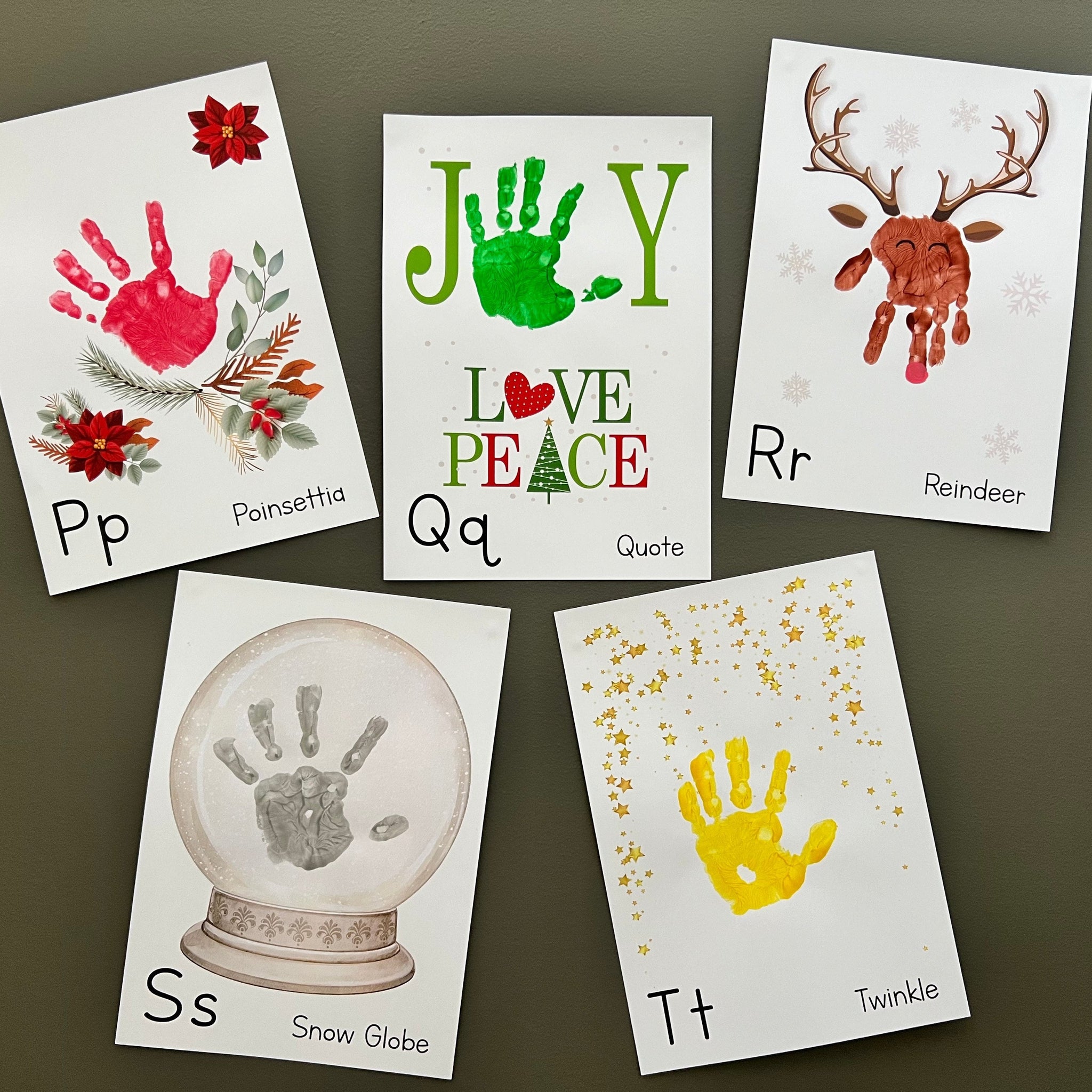 A-Z Christmas Alphabet - Handprint Footprint Art Craft Printable Keeps