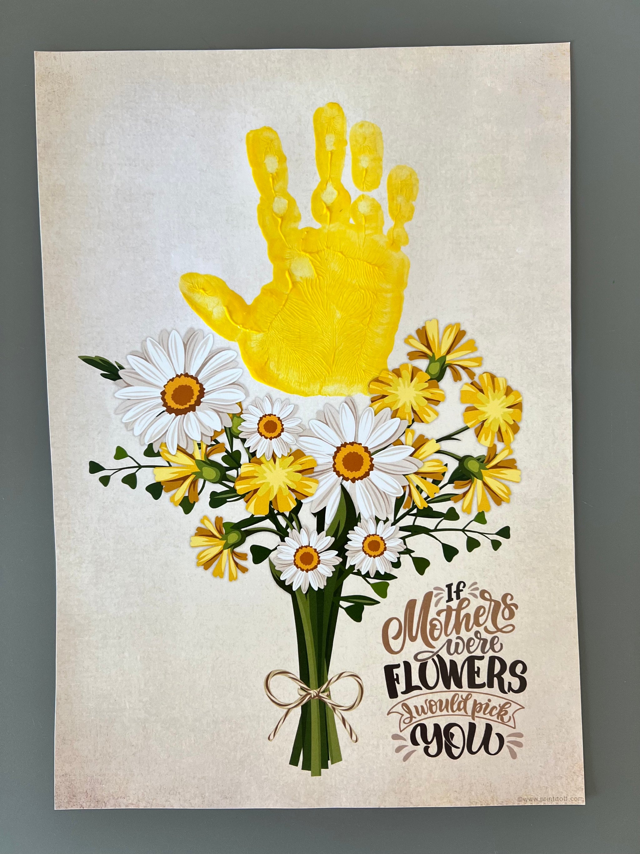 If Mother's Were Flowers I'd Pick You / Handprint Hand Art Craft / Kid