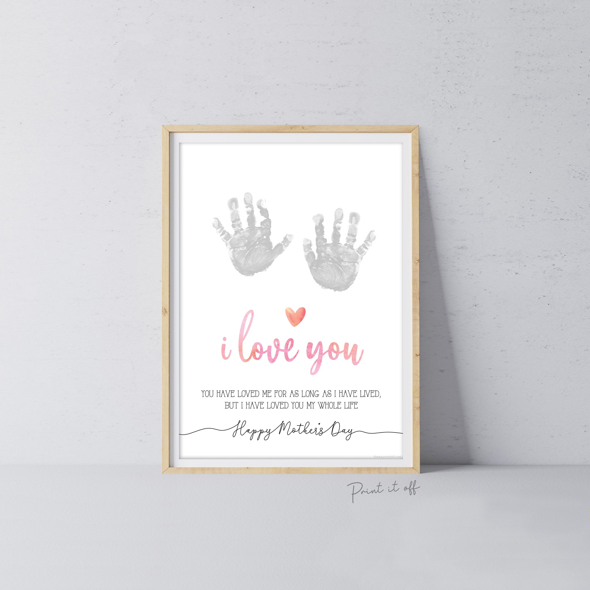 Happy Mother's Day I Love You / Footprint Handprint Feet Foot Art Craf ...