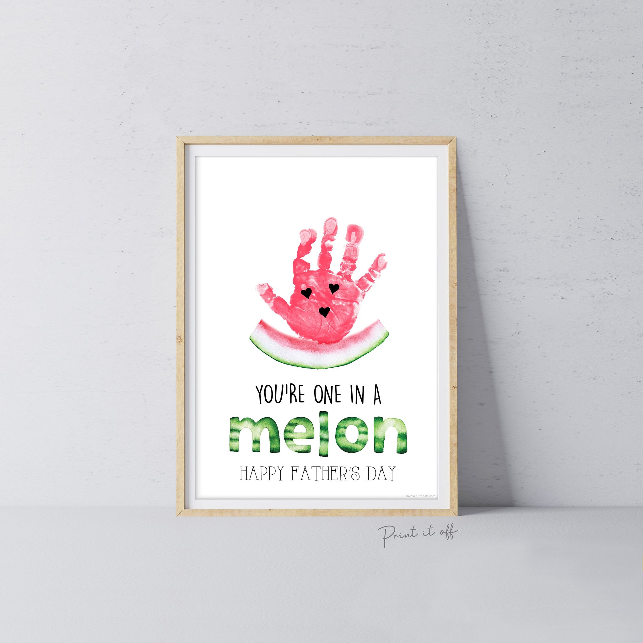 Melon Dad Father's Day - Handprint Art Craft Printable Keepsake Gift T