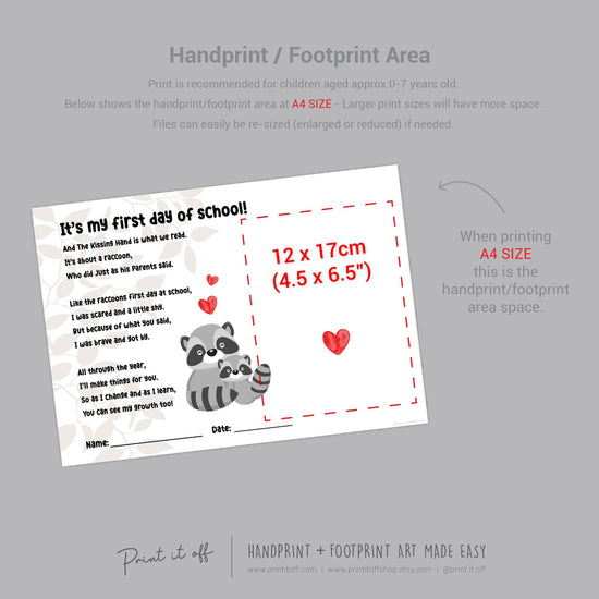1st First Day School The Kissing Hand Raccoon / Kindergarten Pre-K / H ...