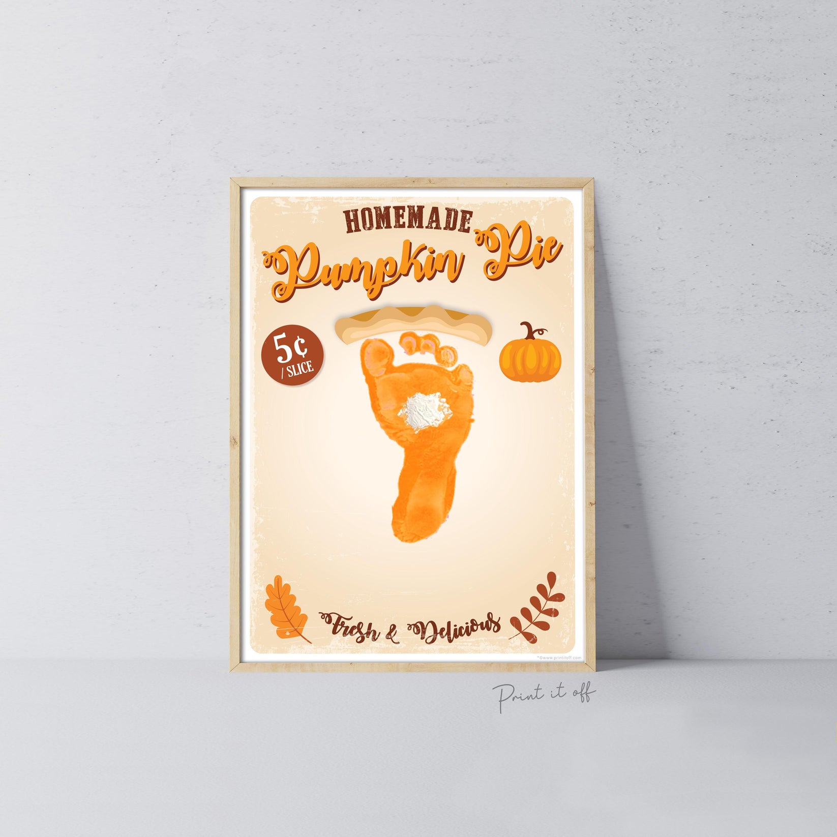 Pumpkin Pie / Footprint Foot Handprint Art Craft / Thanksgiving Fall A ...