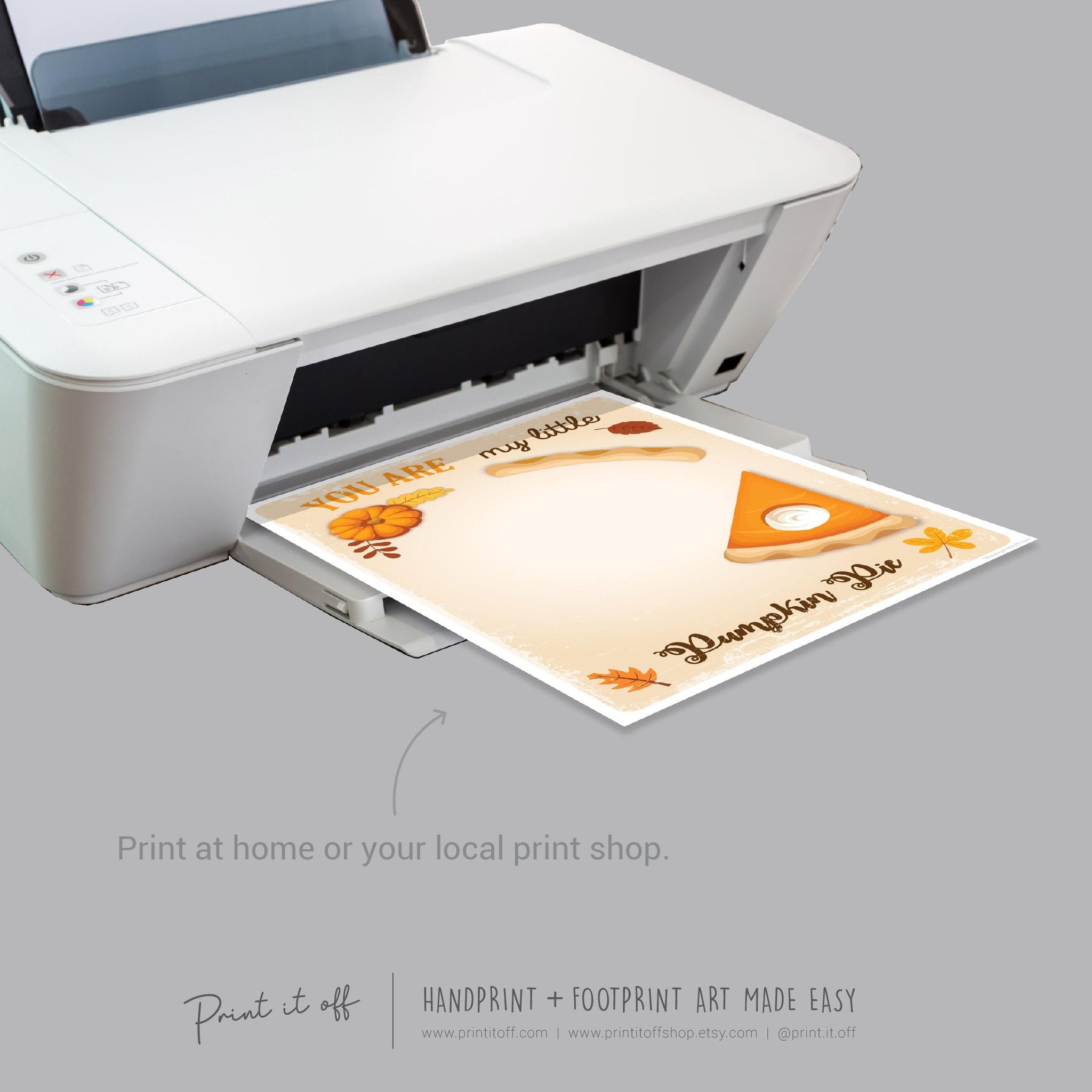 My Little Pumpkin Pie - Footprint Art Craft Printable Keepsake Gift Te