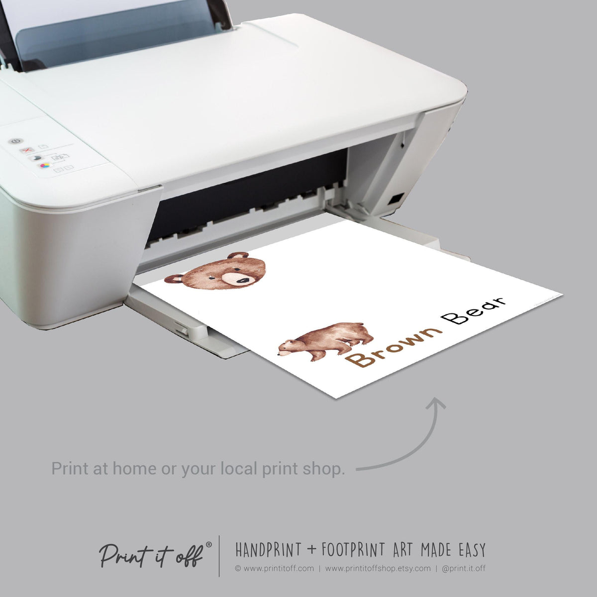 Brown Bear Colours Activity - Handprint Art Craft Printable Keepsake G