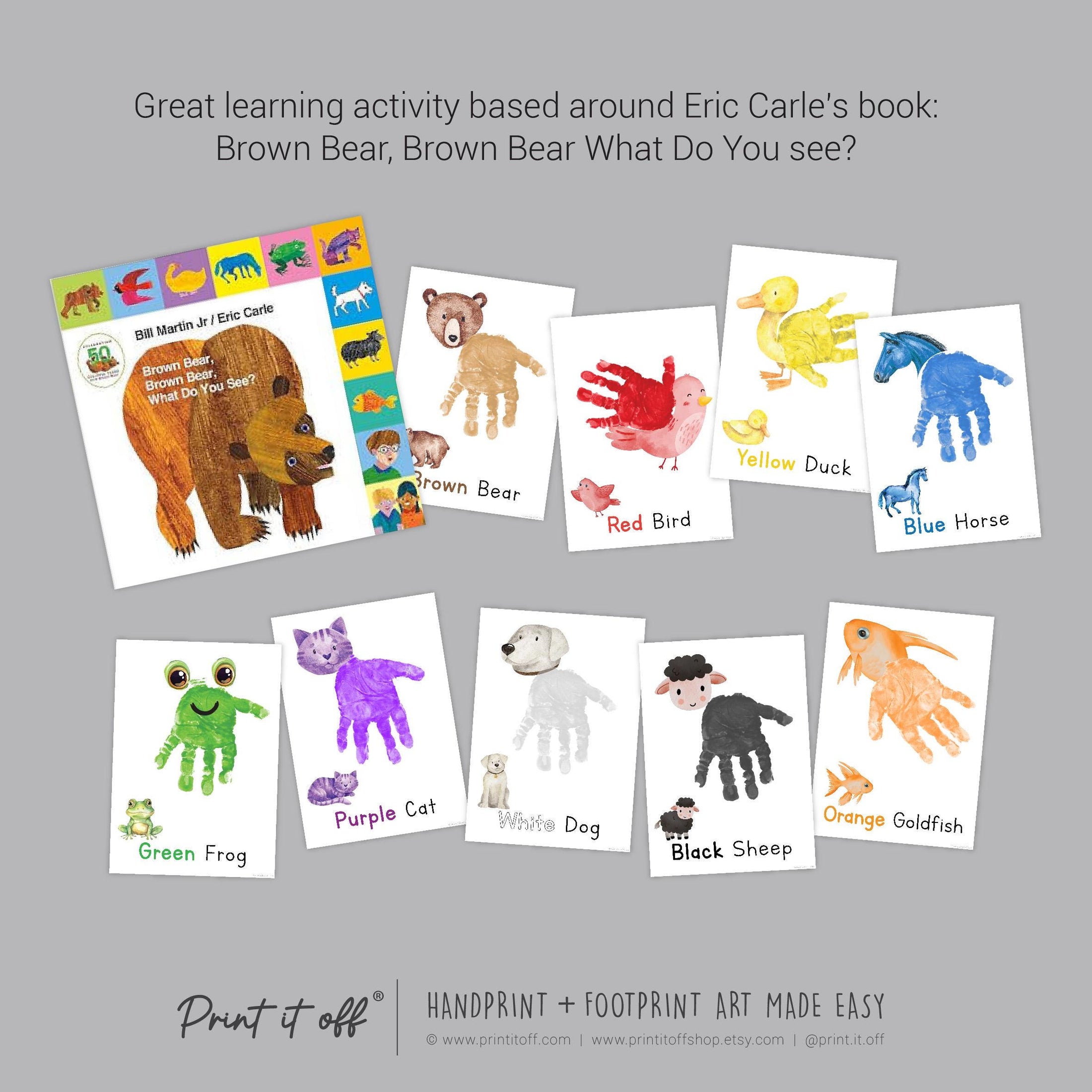 Brown Bear Animal Handprint Craft Art Activity – PRINT IT OFF
