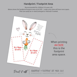 Hoppy Easter / Footprint Art / Cute Bunny Feet Foot Carrot Happy Poem ...