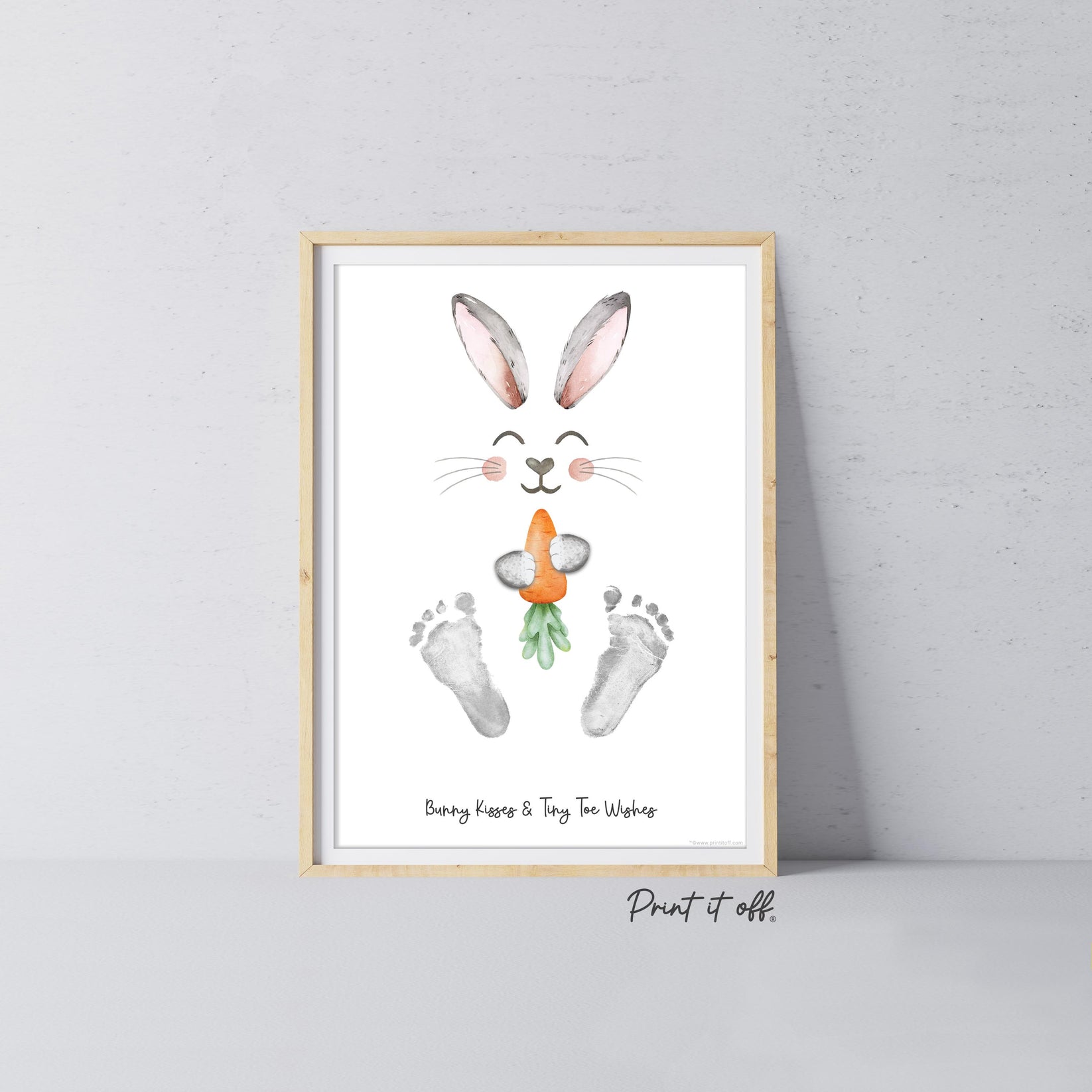Bunny Kisses Tiny Toes / Footprint Art / Bunny Feet Foot Carrot / Kids ...