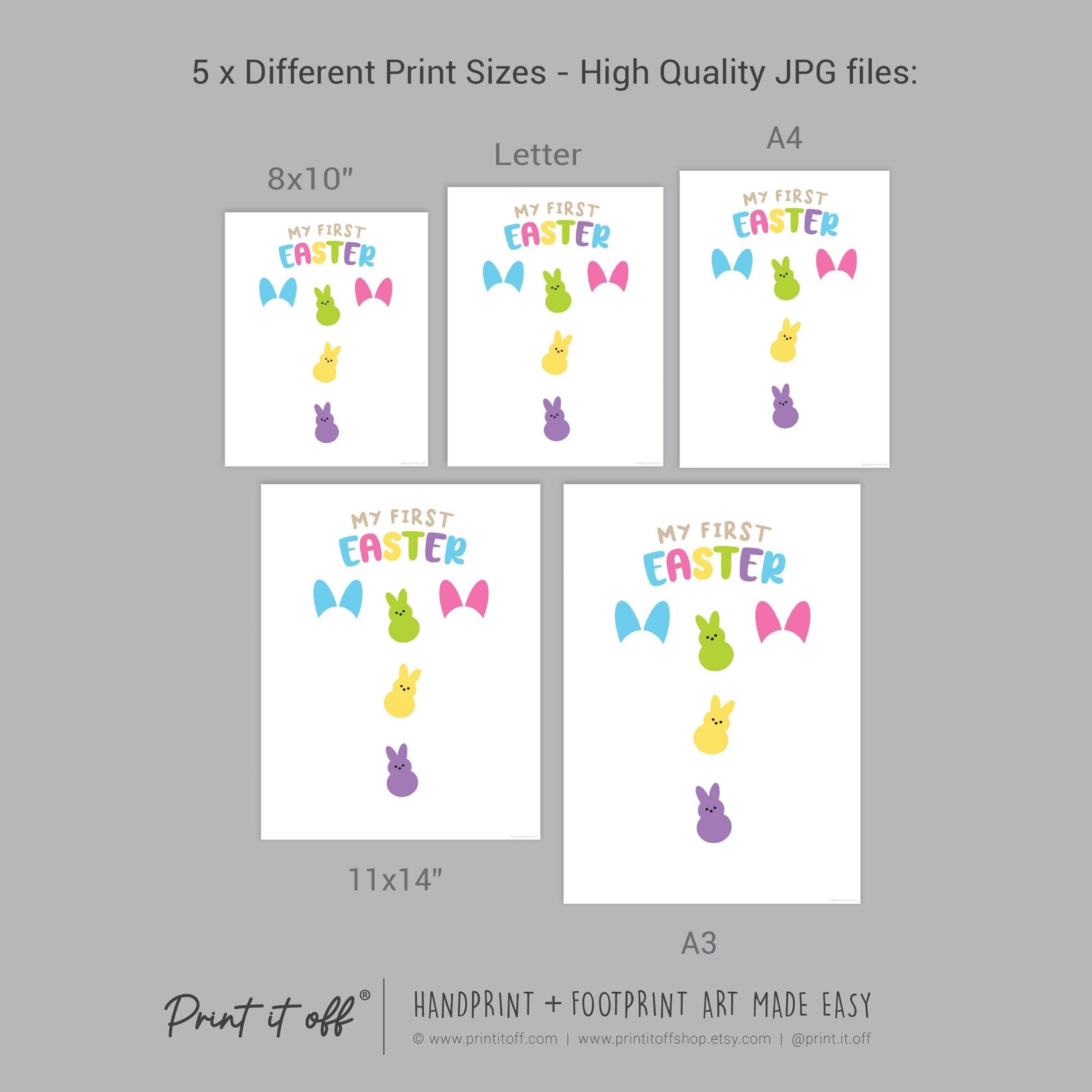 First 1st Easter Peeps / Footprint Art / Bunny Feet Foot / Kids Baby T ...