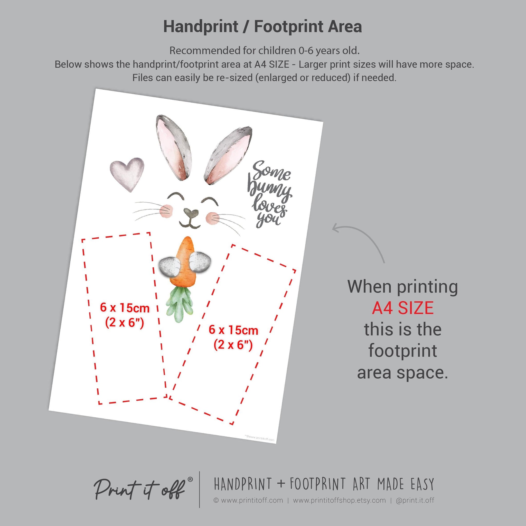 Some Bunny Loves You Easter - Footprint Art Craft Printable Keepsake G