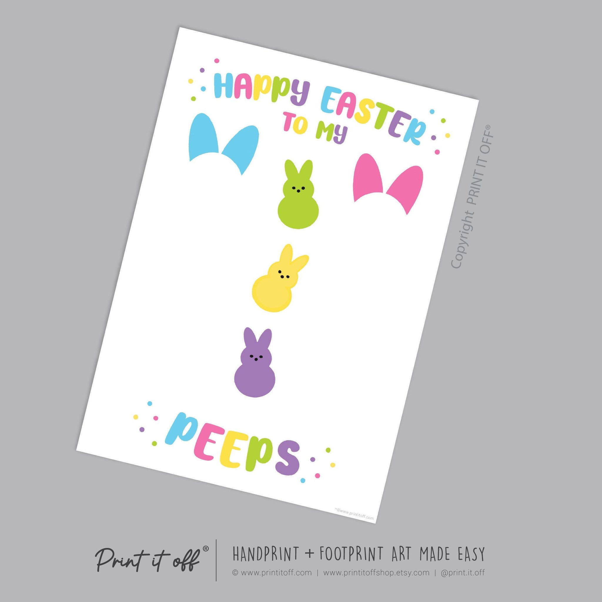 To My Peeps Happy Easter - Footprint Art Craft Printable Keepsake Gift