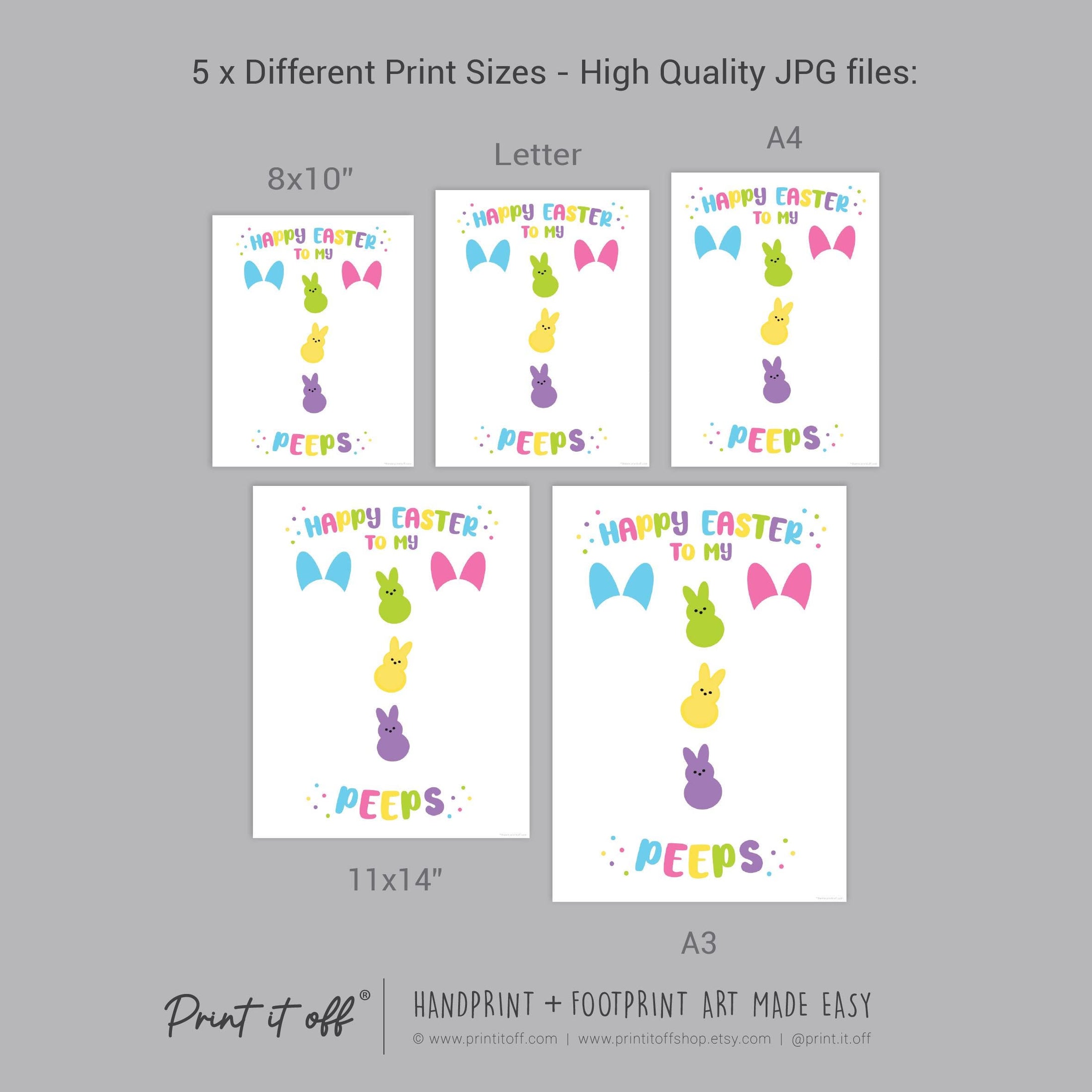 To My Peeps Happy Easter / Footprint Handprint Art / Bunny Feet Foot ...