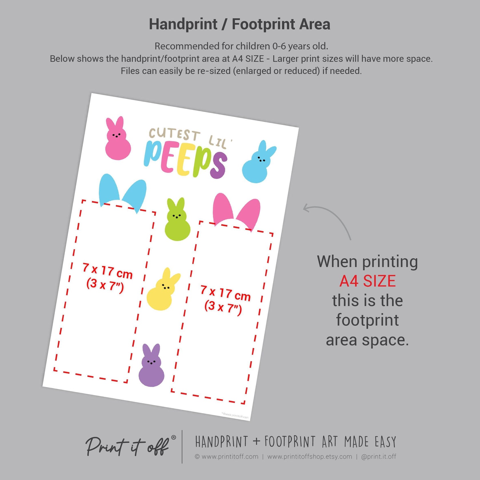 Cutest Lil Peeps Easter - Footprint Art Craft Printable Keepsake Gift