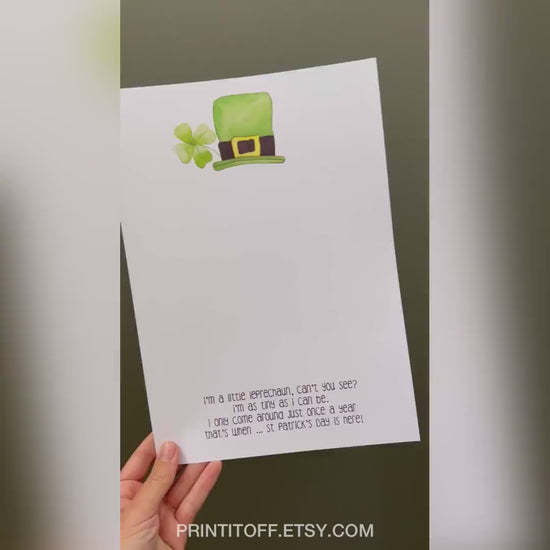 Leprechaun Footprint St Patrick's Day Craft Art Poem / DIY Activity Ca ...