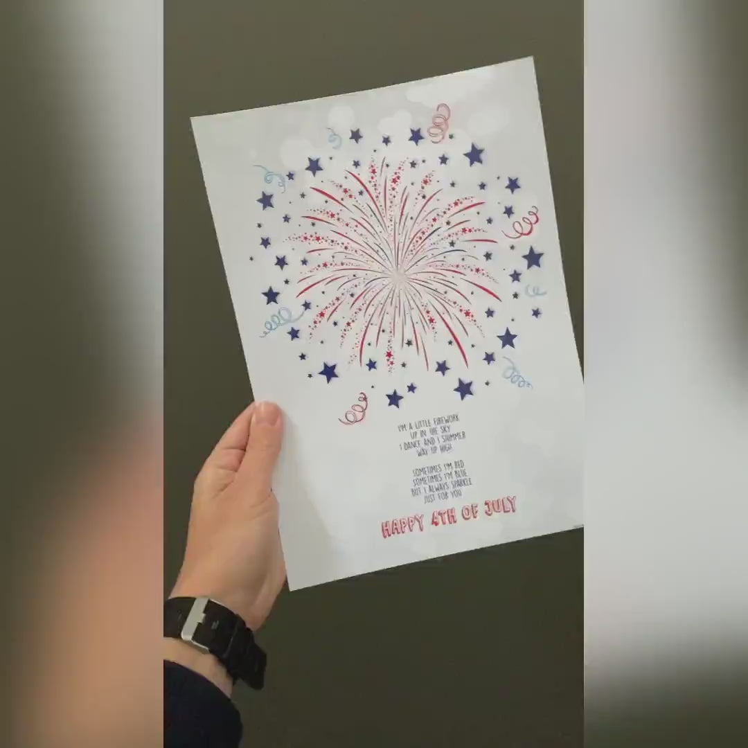 Firework Handprint Art Craft / Happy 4th of July Independence Day USA ...
