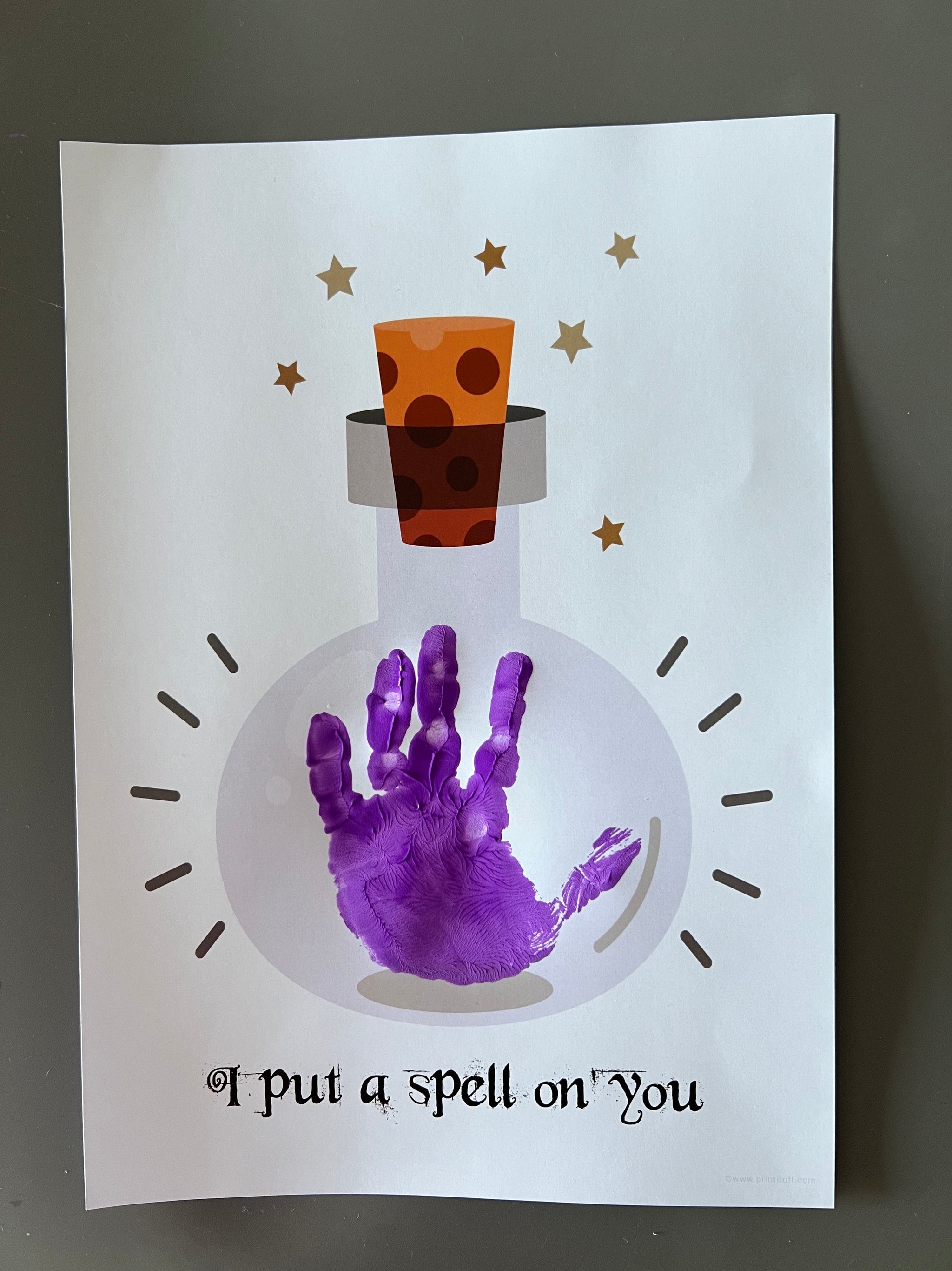 I Put a Spell On You Witch Footprint Handprint Foot Hand Halloween Art