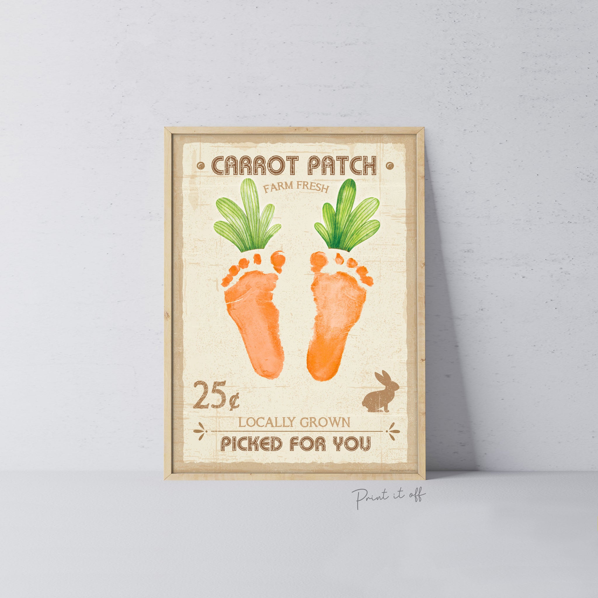 Farm Sign Carrot Patch Easter / Footprint Feet Art Craft / Kids Baby T ...