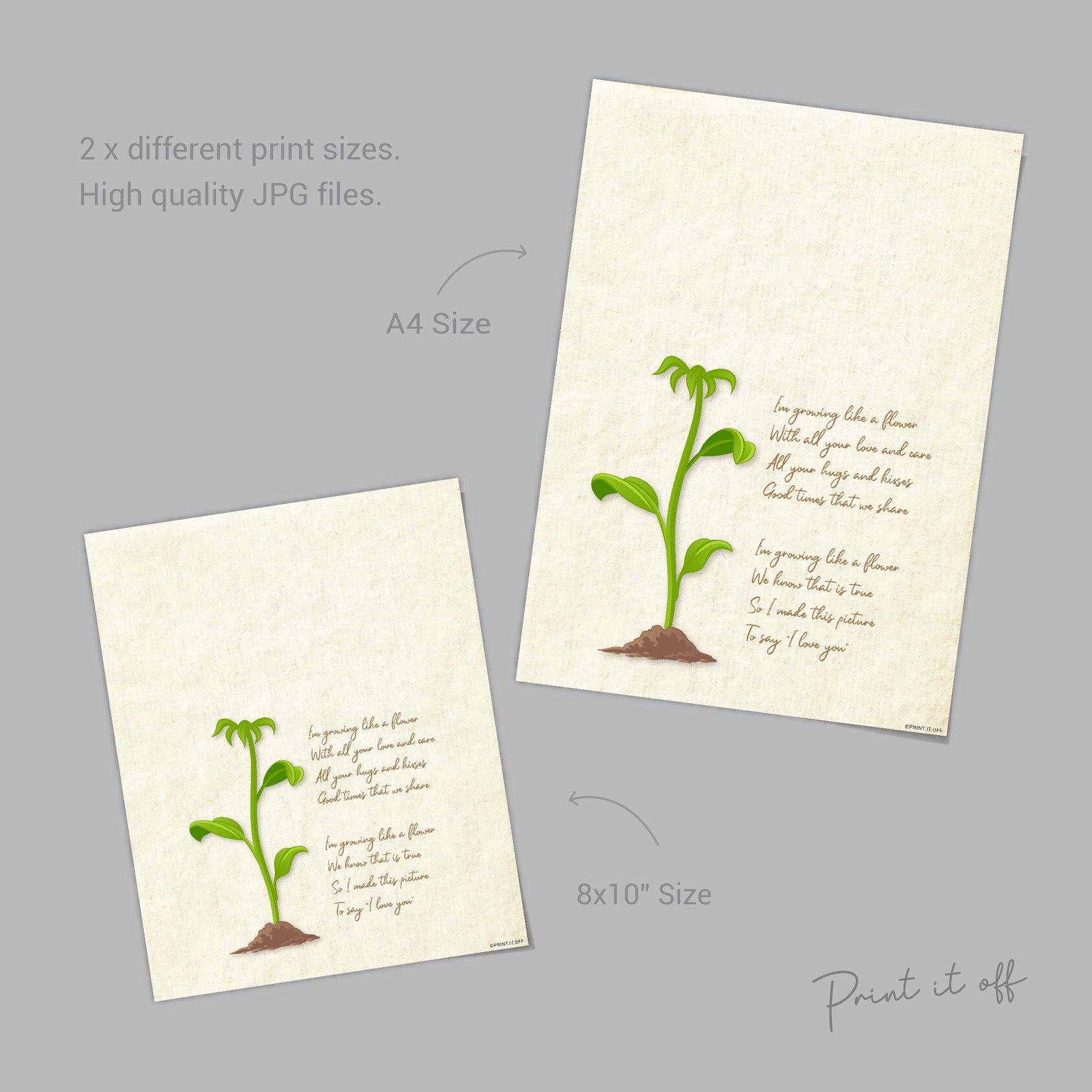 I'm Growing Like a Flower / Hand Handprint Art / Kids Baby Toddler / M ...