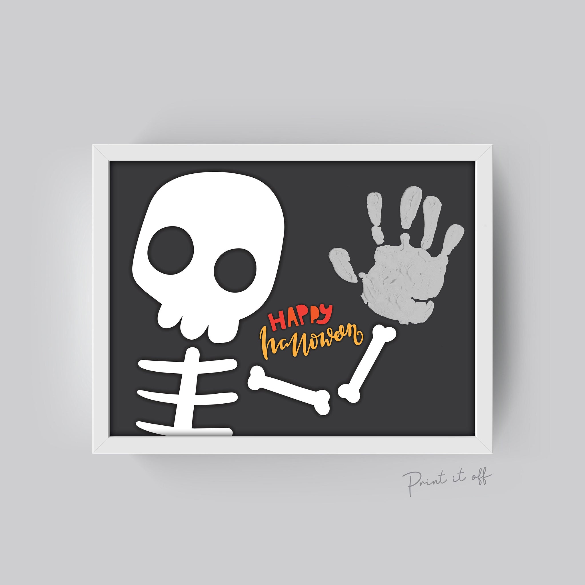 Halloween Art Craft / Footprint Handprint Art / Skeleton / Happy Hallo ...
