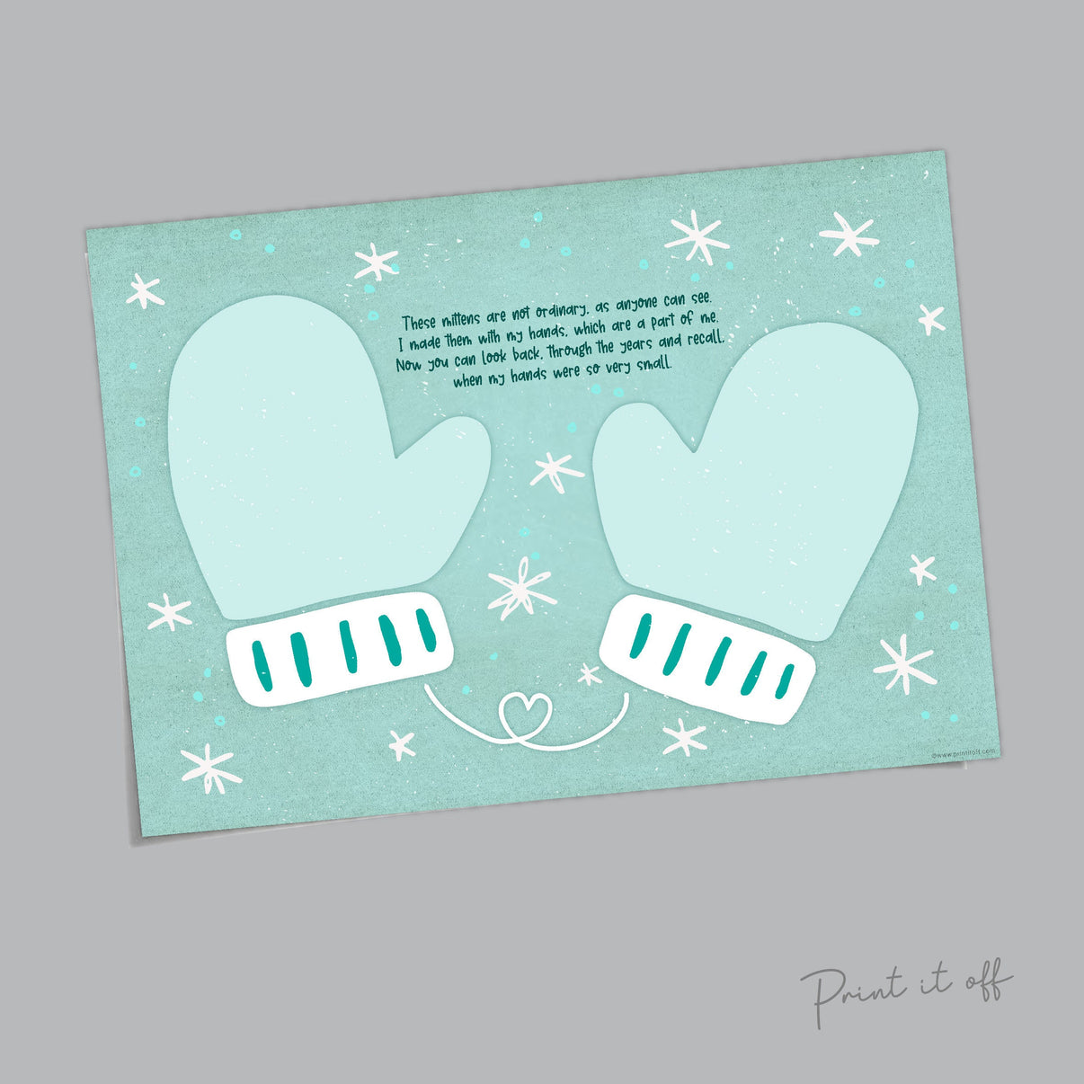 Mitten Poem Handprints / Baby Toddler Kids Art Craft / Christmas Xmas ...