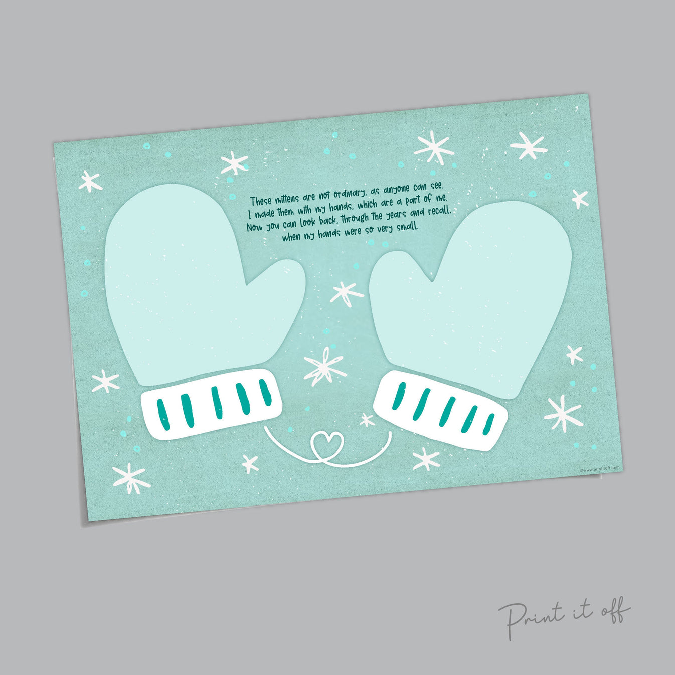 Mitten Poem Handprints / Baby Toddler Kids Art Craft / Christmas Xmas ...