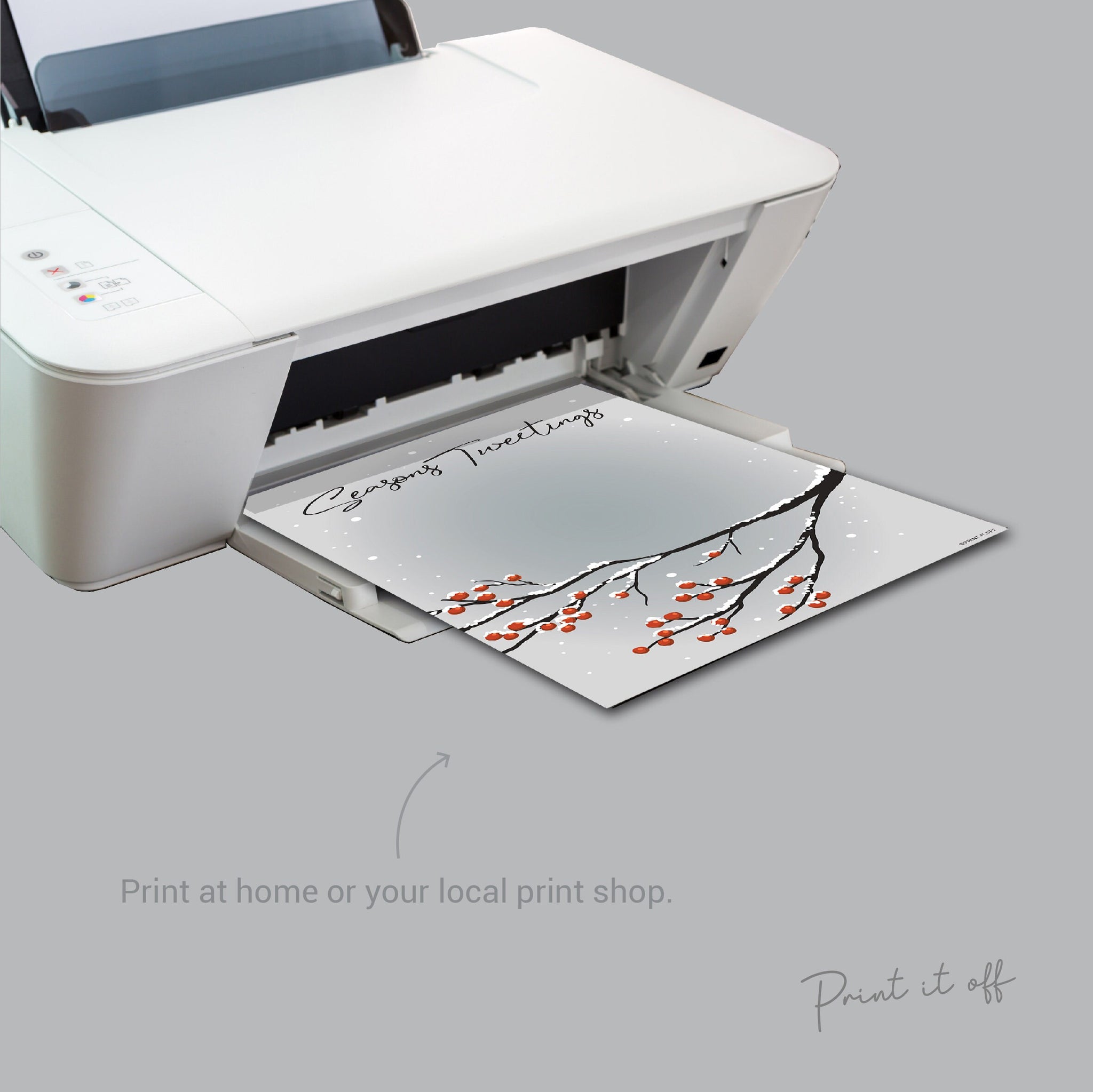 Seasons Tweetings / Christmas Robin Cardinal Bird / Xmas Handprint Art