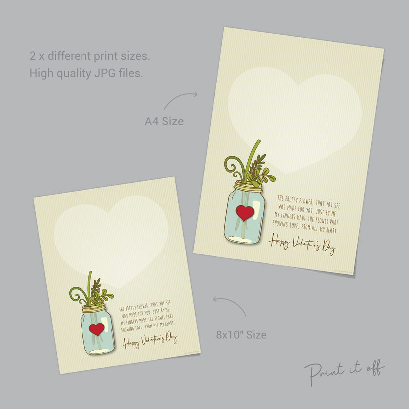 Handprint Flower Jar / Happy Valentine's Day / Handprint DIY Craft Art ...