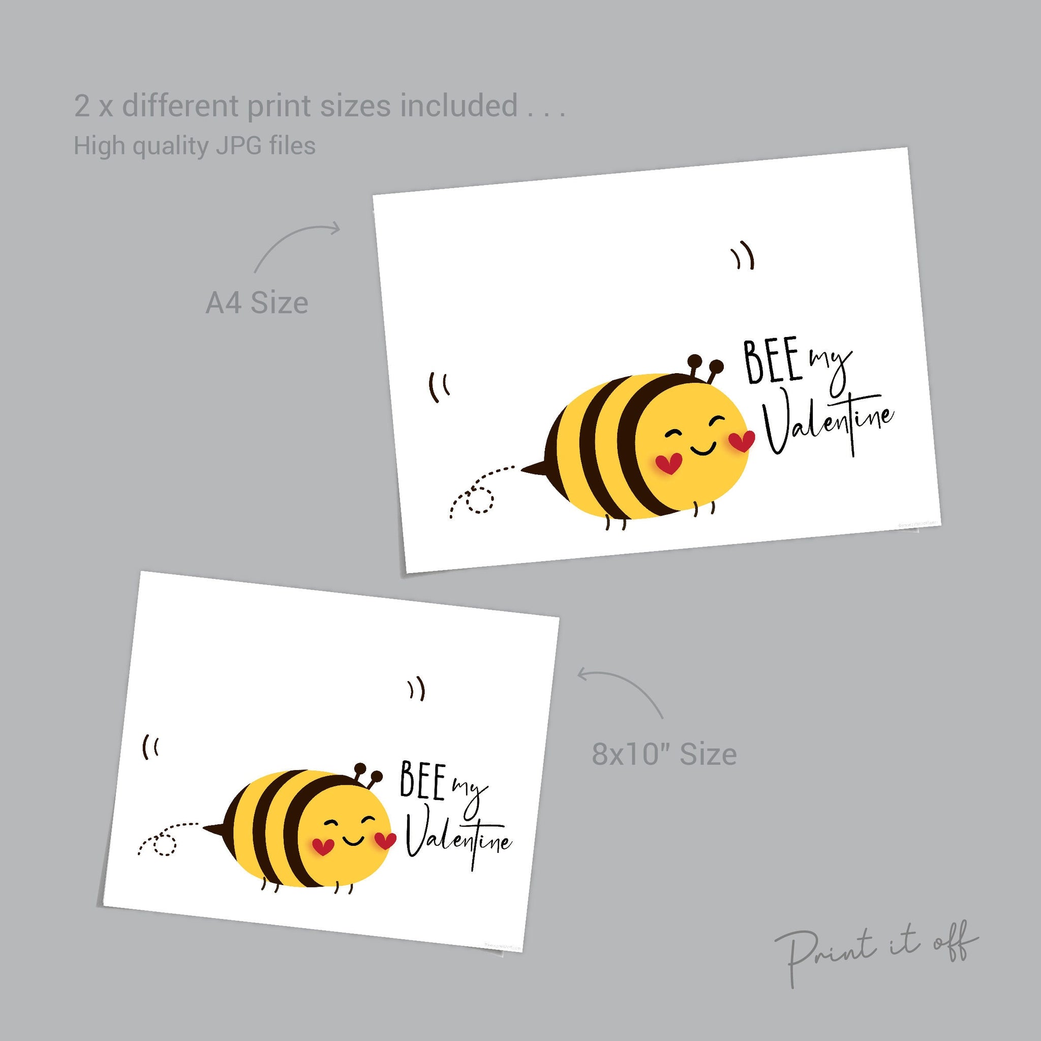 Bee My Valentine / Handprint Footprint Art / Happy Valentine's Day / B