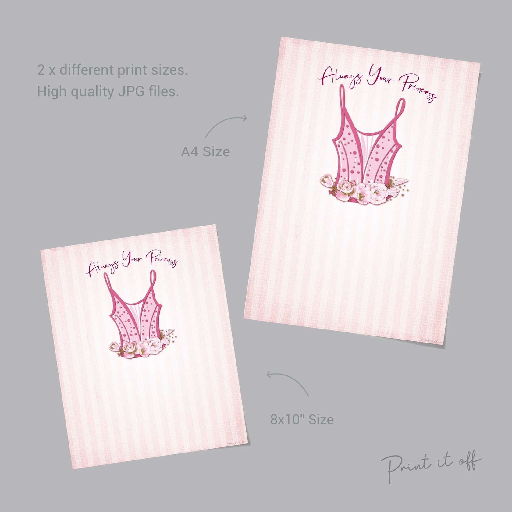 Always Your Princess Dress / Hand Handprint Art / Father's Day Birthda