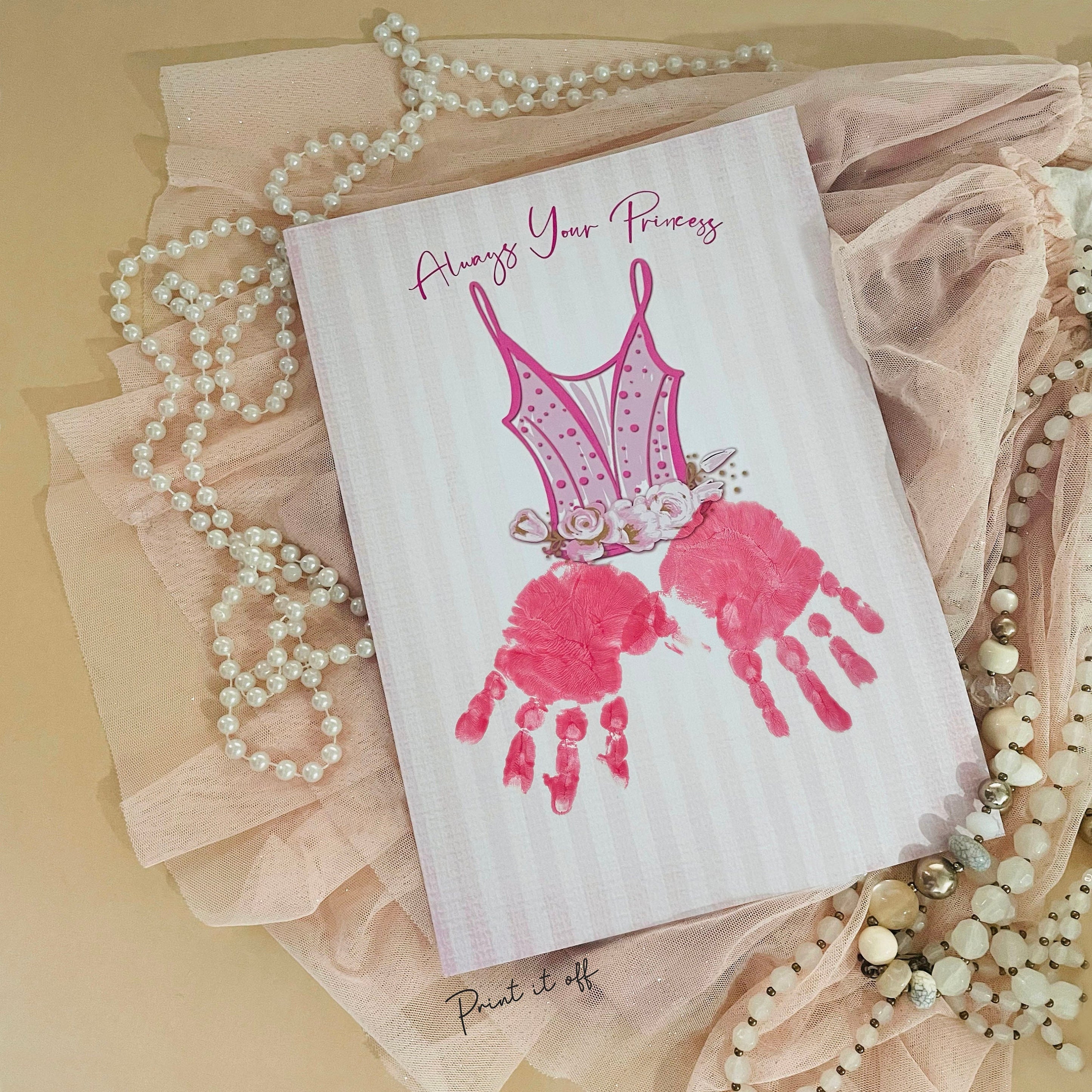 Always Your Princess Dress / Hand Handprint Art / Father's Day Birthda ...