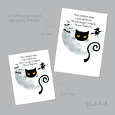 Halloween Footprint Handprint Art Craft / Black Cat Witch Poem / Kids ...