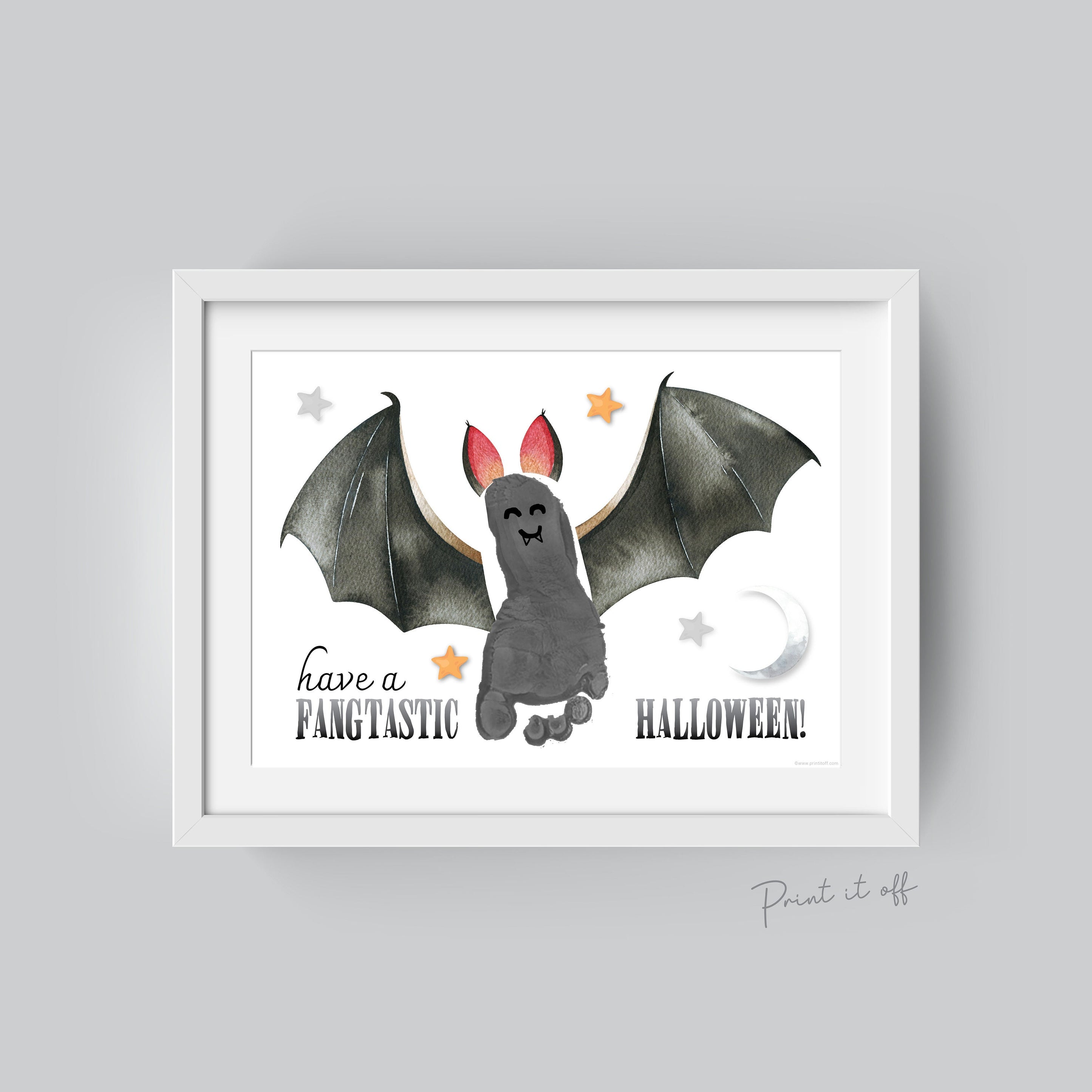 Bat Halloween - Footprint Handprint Art Craft - PRINTABLE – PRINT IT OFF