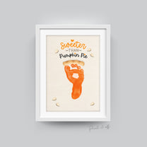 Sweeter than Pumpkin Pie / Footprint Art Craft / Thanksgiving Fall Aut ...