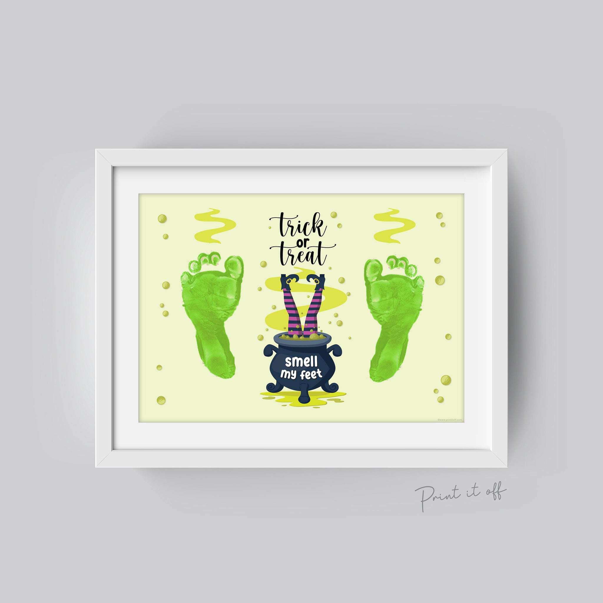 Witch Halloween Art Craft - Footprint Handprint Art PRINTABLE