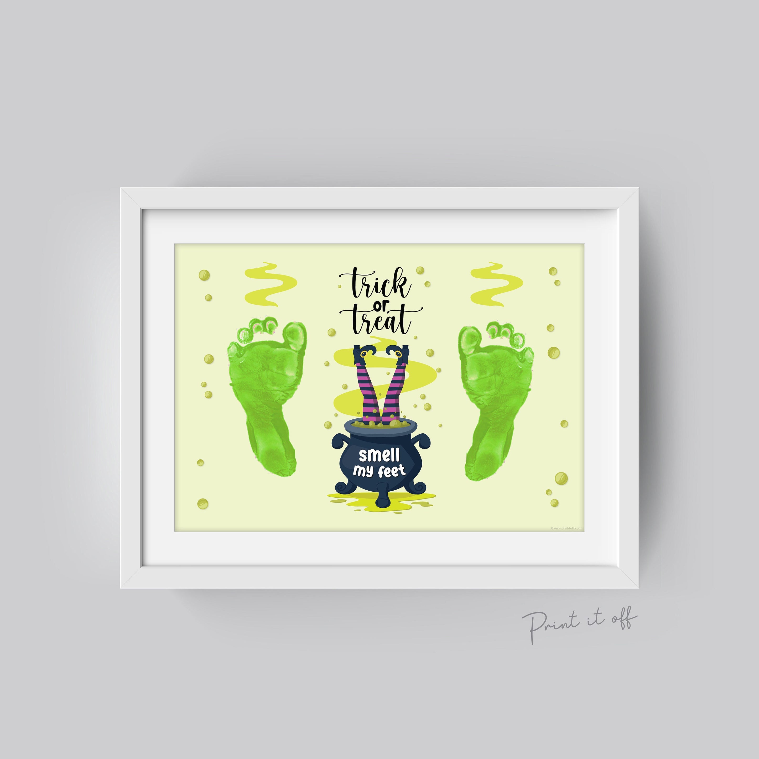 Witch Halloween Art Craft - Footprint Handprint Art PRINTABLE – PRINT ...