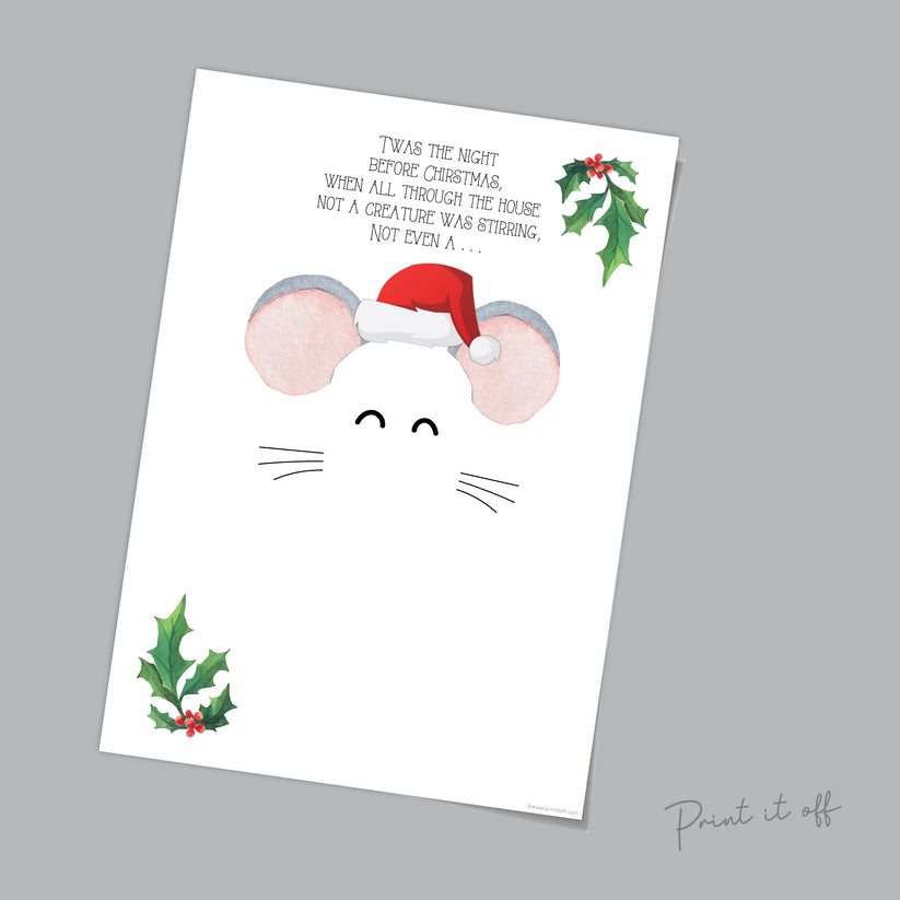 Mouse Christmas / Night Before Xmas Handprint Footprint Art Craft / Ba ...