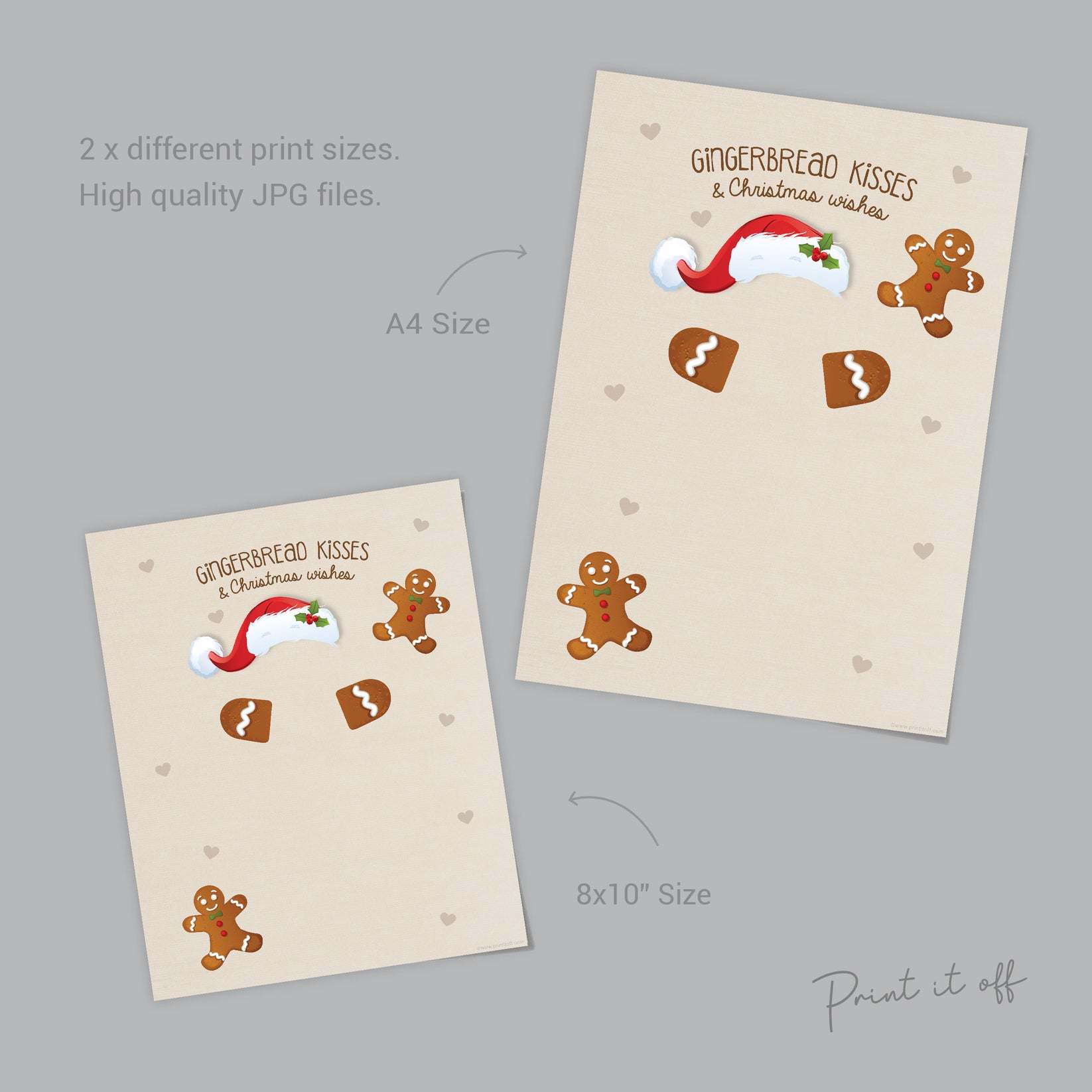 Gingerbread Man Kisses Christmas Wishes Footprint Handprint Art Craft ...