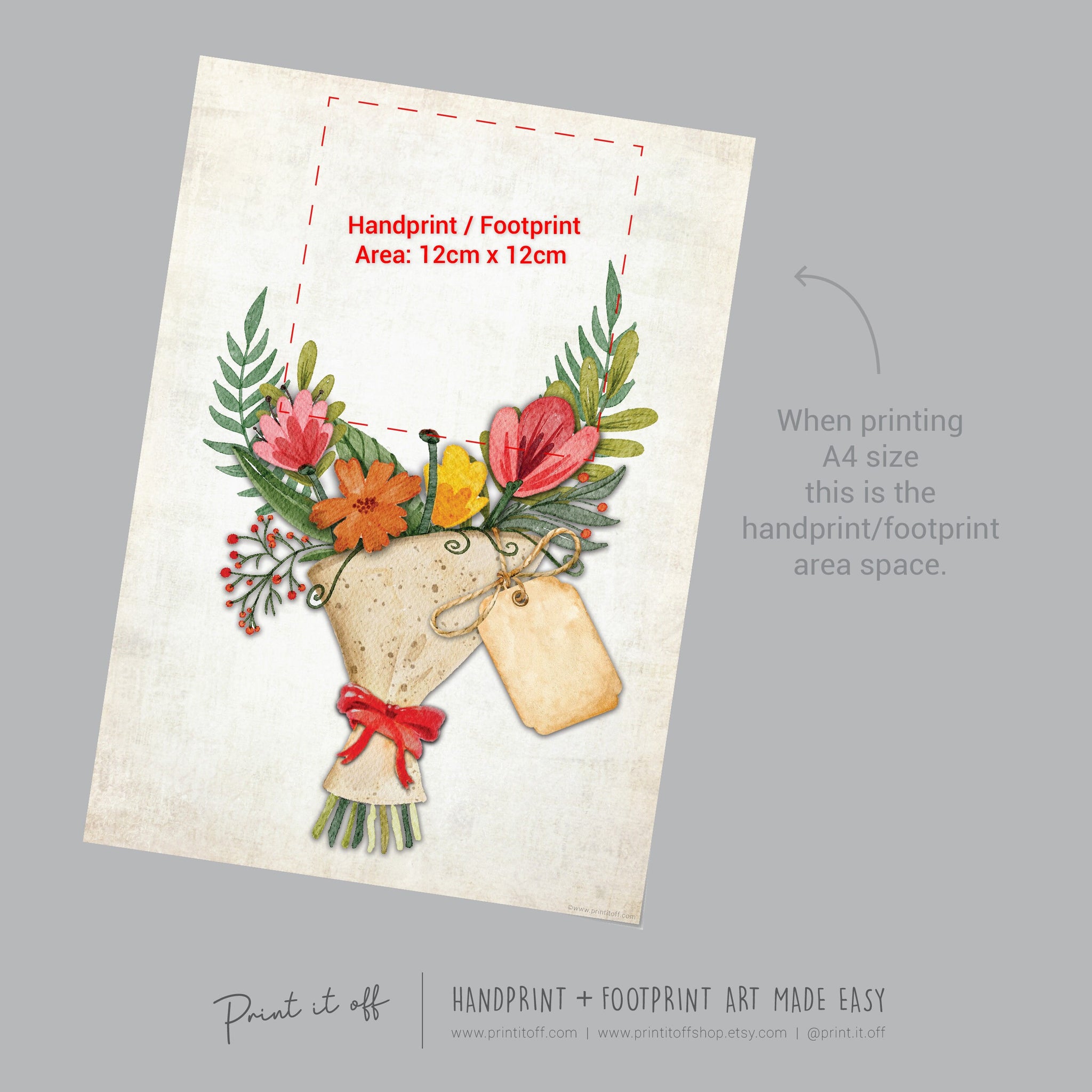 Handprint Footprint Craft Art / Flower Bunch / Mom Mum Mothers Day / K ...