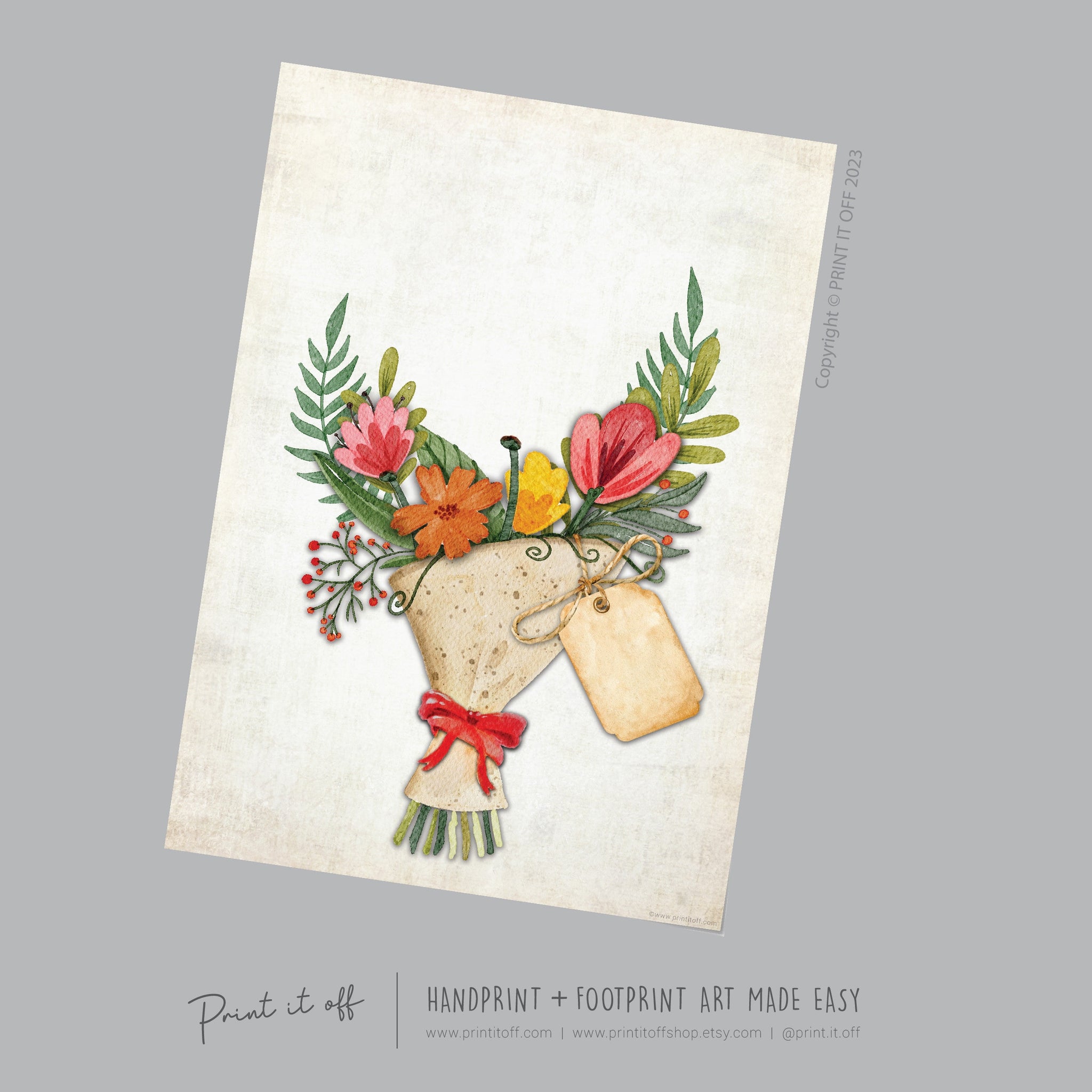 Handprint Footprint Craft Art / Flower Bunch / Mom Mum Mothers Day / K