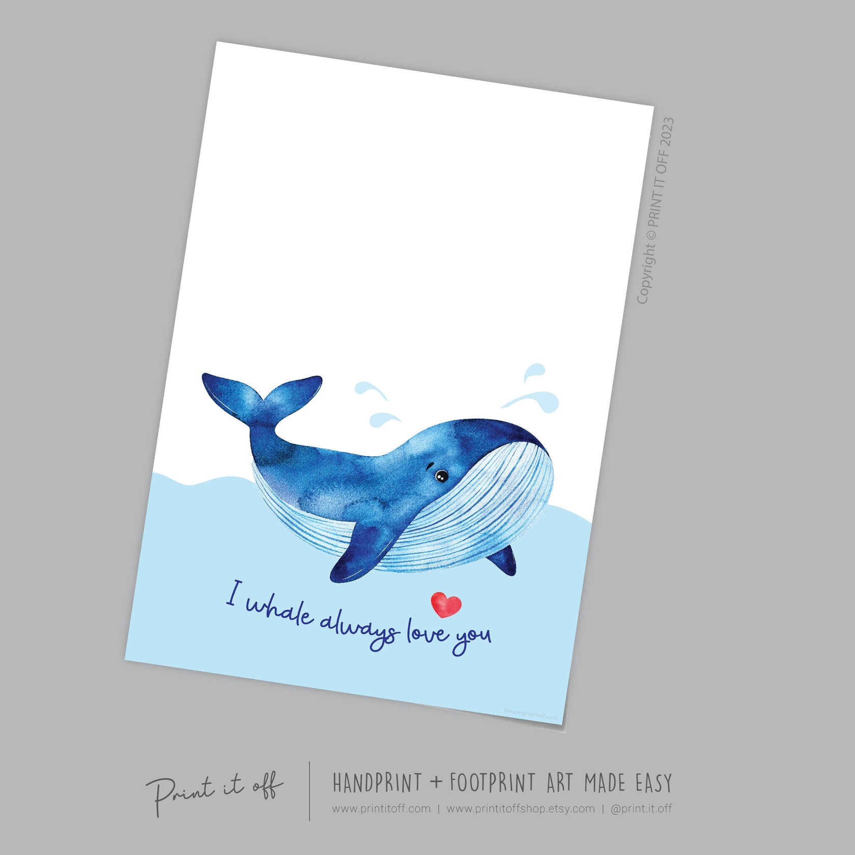 I whale always love you / Footprint Handprint Art Craft / Mother's Fat