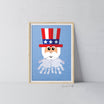 Uncle Sam Handprint Art / Craft Activity Card / Happy 4th of July Inde ...