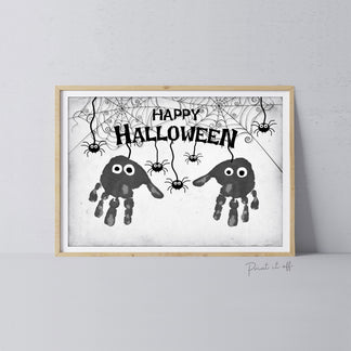 Halloween Spider Handprint Hand Art Craft / Kids Toddler Baby Card DIY ...