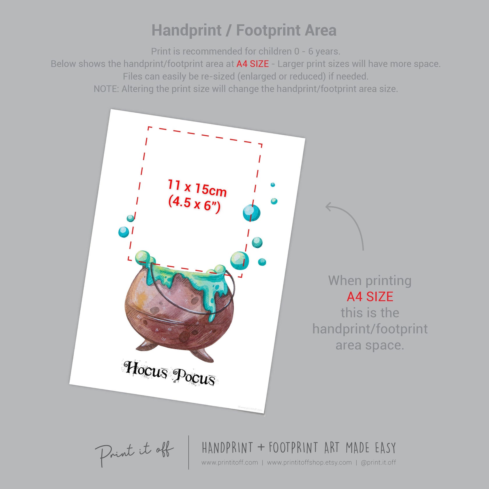 Hocus Pocus Witch Cauldron Footprint Handprint Foot Hand Halloween Art ...