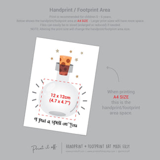 I Put a Spell On You Witch Footprint Handprint Foot Hand Halloween Art ...